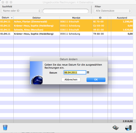 A27. Wie aktualisiere ich das Rechnungsdatum von ungedruckten ...